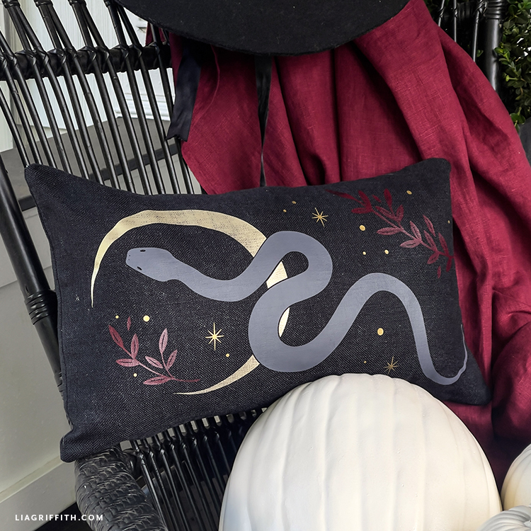 Iron-On Snake Pillow Cover for Halloween - Lia Griffith