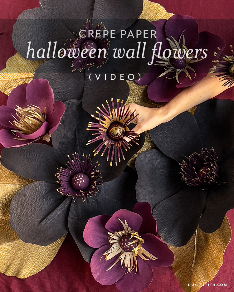 Crepe Paper Halloween Wall Flowers Workshop - Lia Griffith