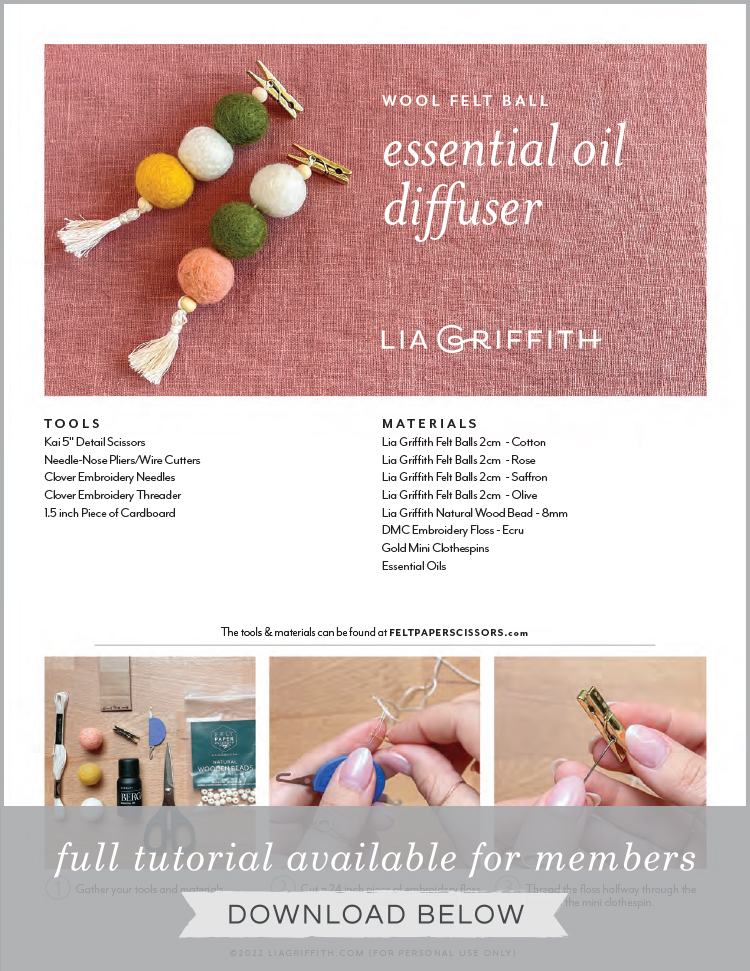 Felt Ball Diffuser DIY Tutorial - Lia Griffith