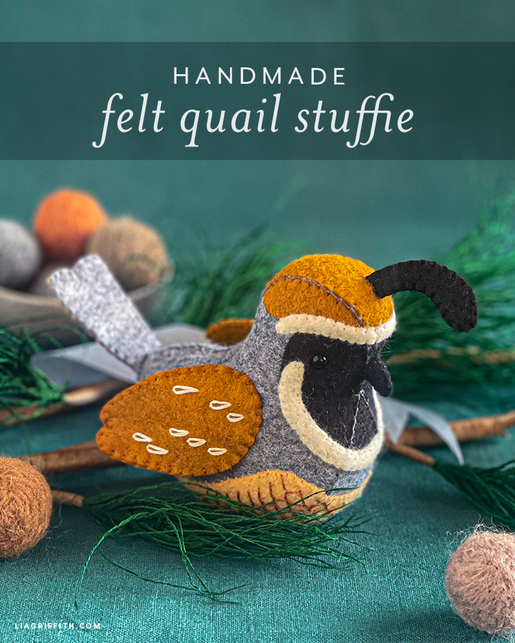 Felt Quail Stuffie Pattern & DIY Tutorial - Lia Griffith