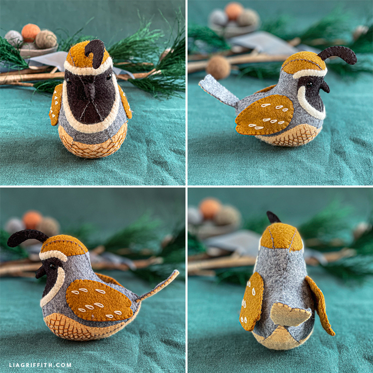Felt Quail Stuffie Pattern & DIY Tutorial - Lia Griffith