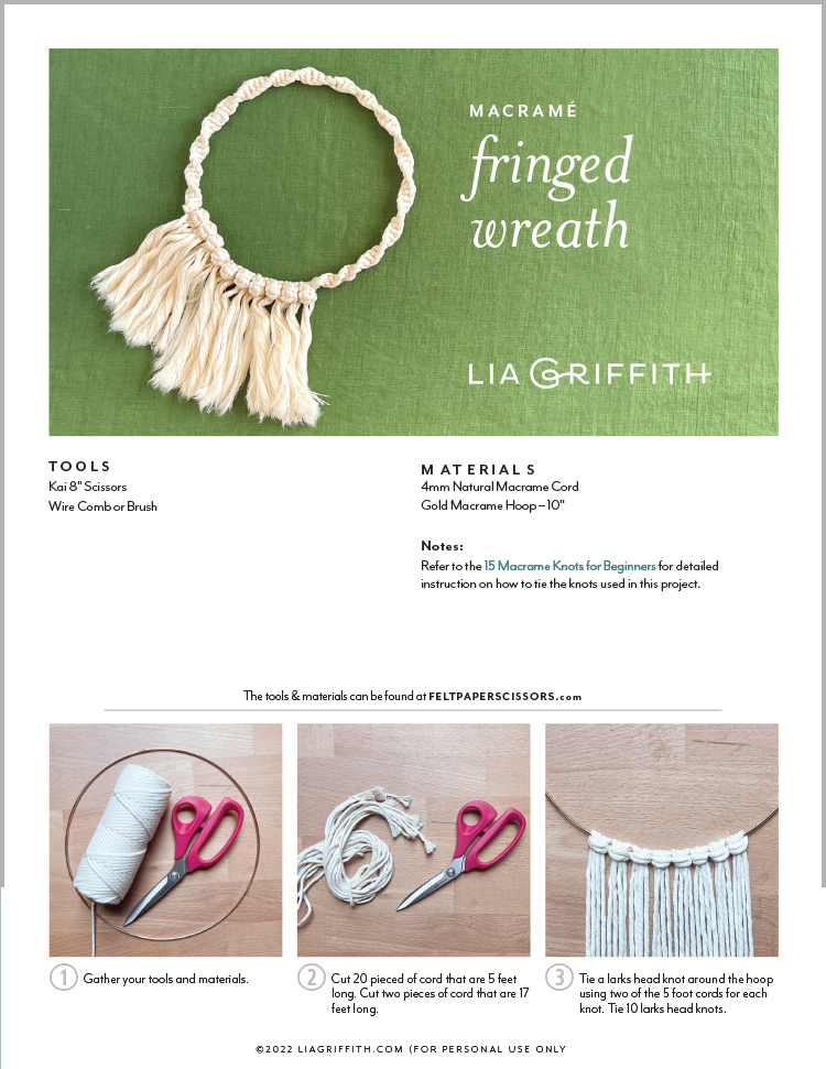 Fringed Macrame Wreath DIY Tutorial - Lia Griffith