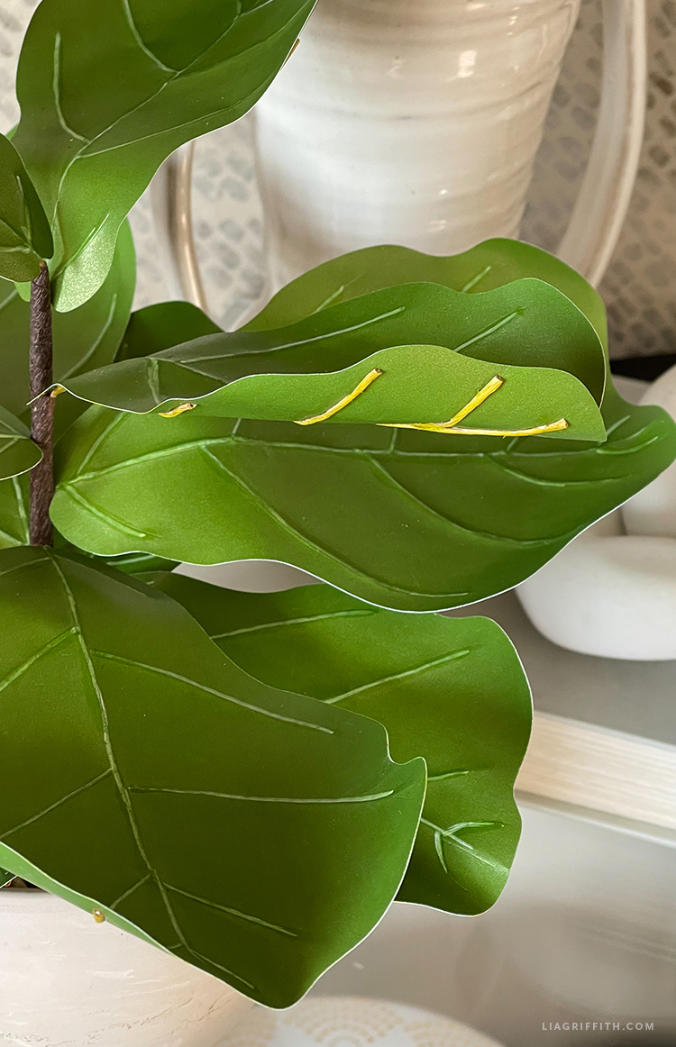 Frosted Paper Fiddle Leaf Fig Plant Template & Tutorial - Lia Griffith