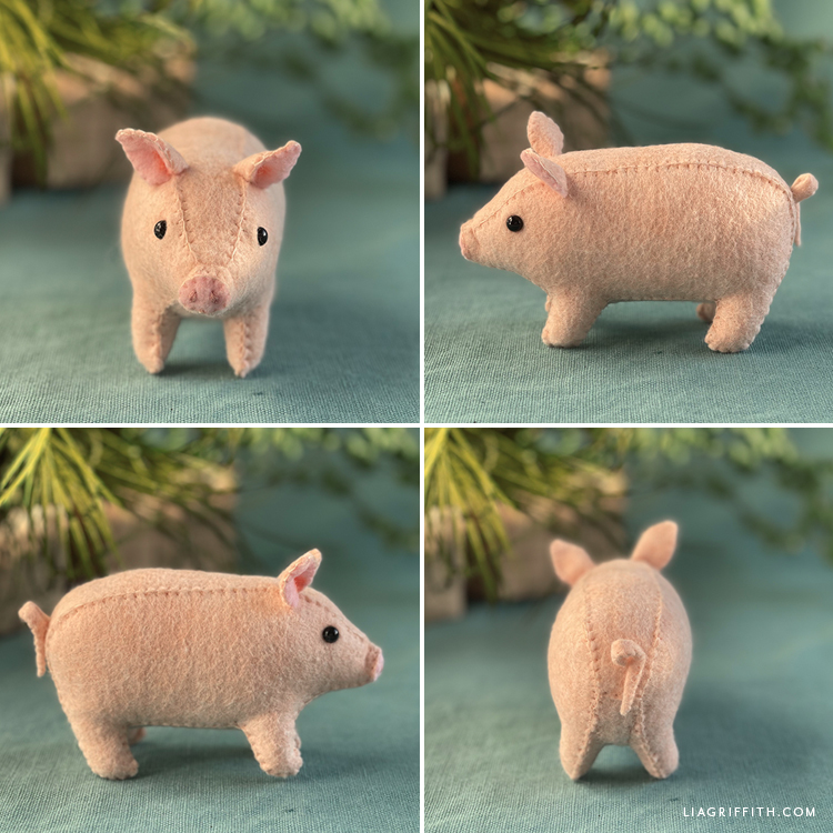 Felt Pigs DIY Template & Tutorial - Lia Griffith