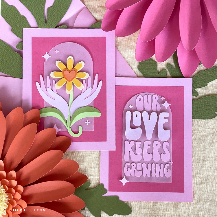 Layered Cardstock Valentine's Day Cards - Lia Griffith