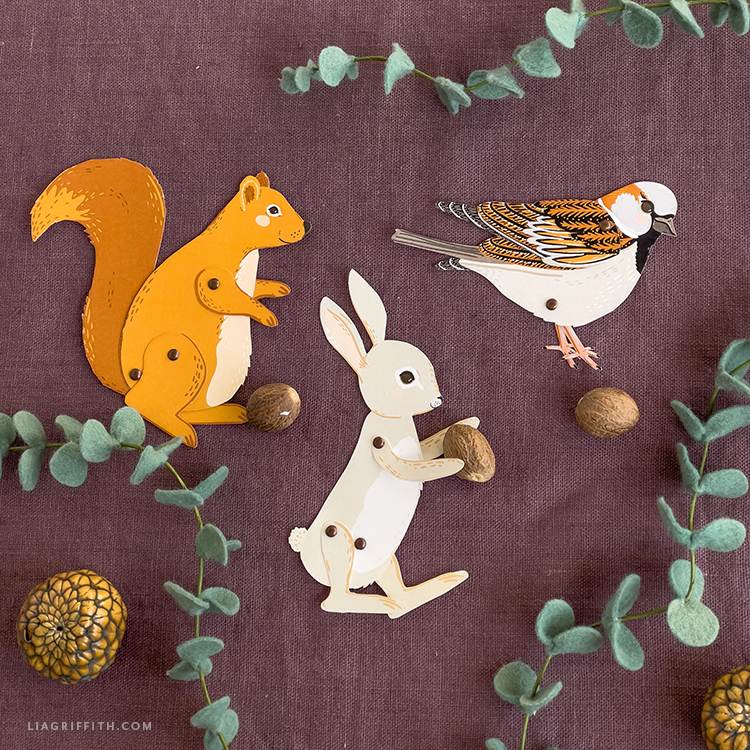 Articulated Paper Animals Template & Print Then Cut - Lia Griffith