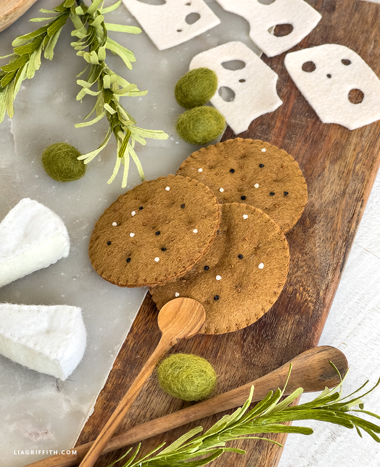 Felt Cheese and Crackers Template & Tutorial - Lia Griffith