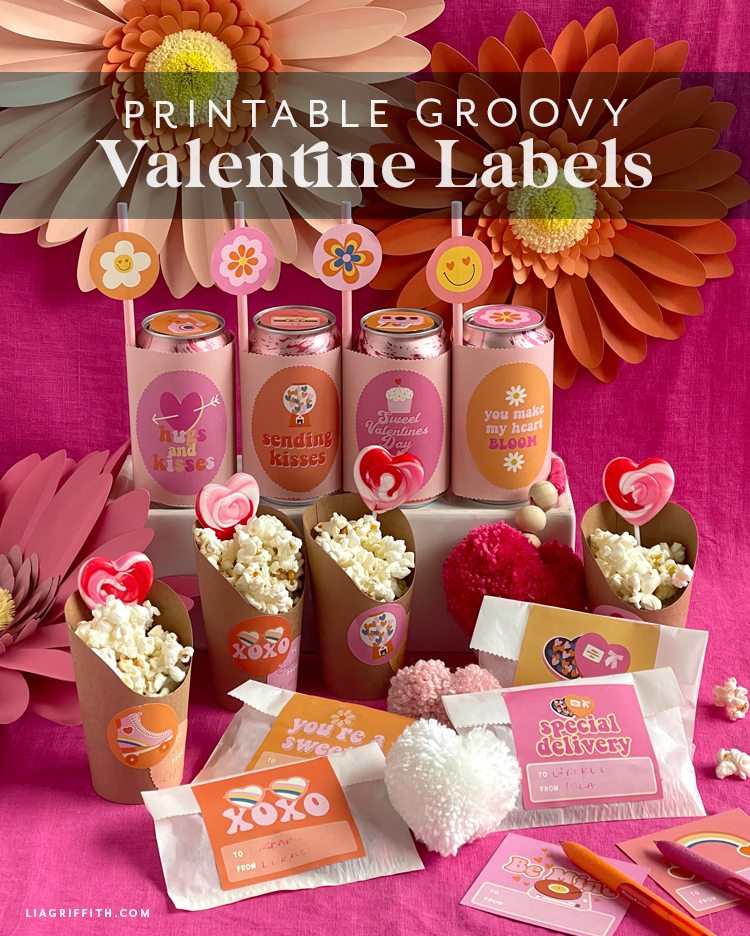 Groovy Valentine Labels (Free Printable) - Lia Griffith