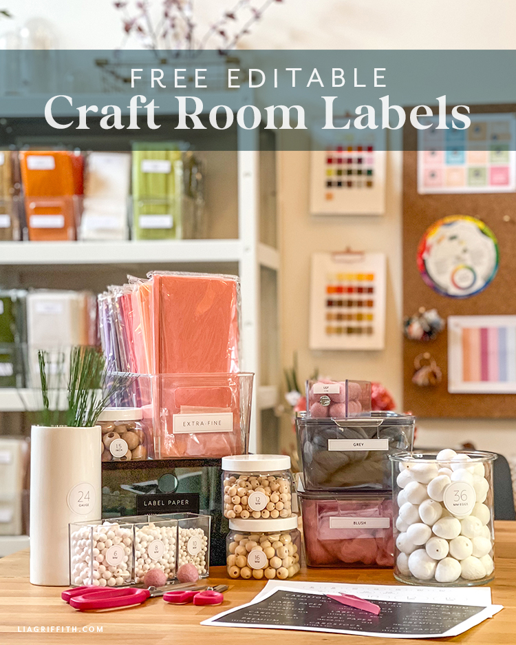 Craft Room Organization Labels (Free Printable) - Lia Griffith