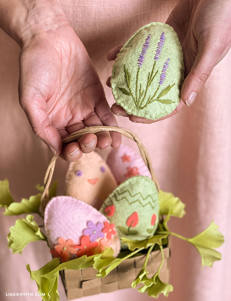 Embroidered Felt Eggs DIY Template & Tutorial - Lia Griffith