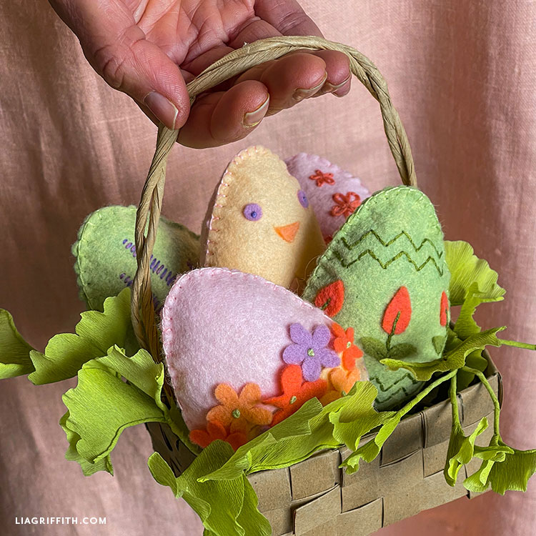 Embroidered Felt Eggs DIY Template & Tutorial - Lia Griffith