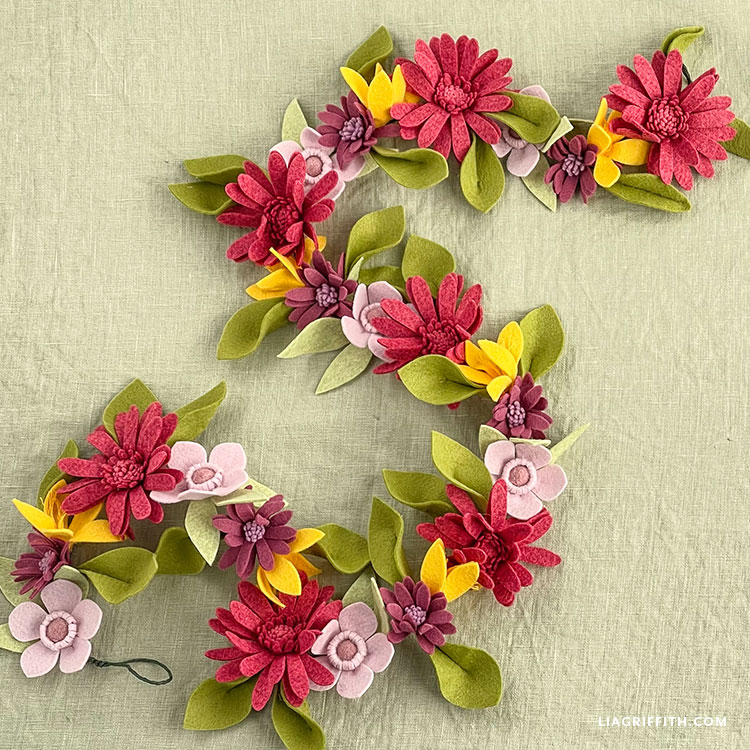 Felt Flower Spring Garland Template & Tutorial - Lia Griffith