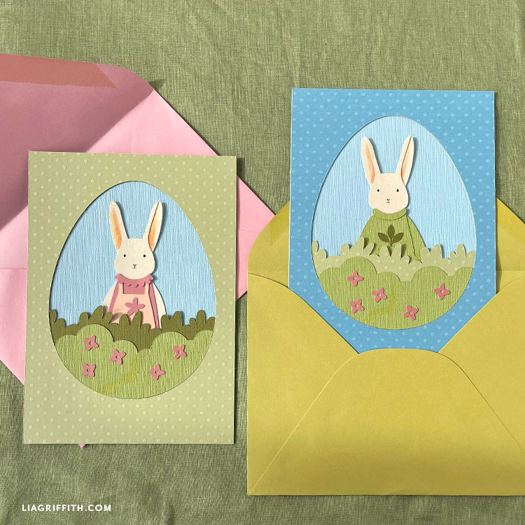 Papercut Bunny Card Template & Tutorial - Lia Griffith