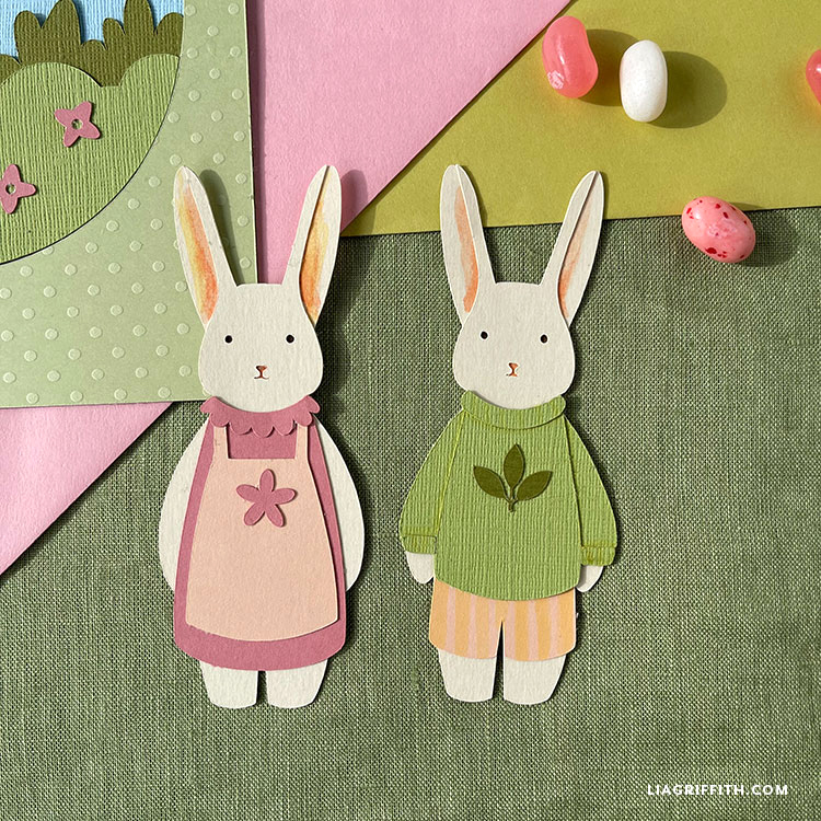 Papercut Bunny Card Template & Tutorial - Lia Griffith