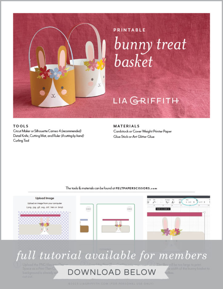 Paper Bunny Basket DIY Craft for Easter - Lia Griffith