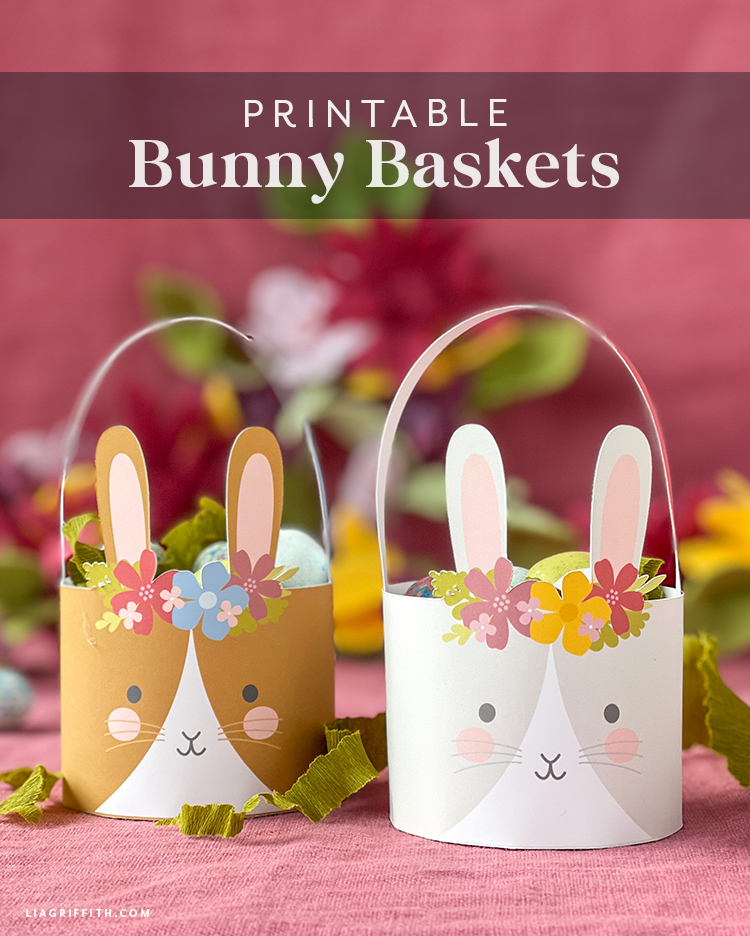 Paper Bunny Basket DIY Craft for Easter - Lia Griffith