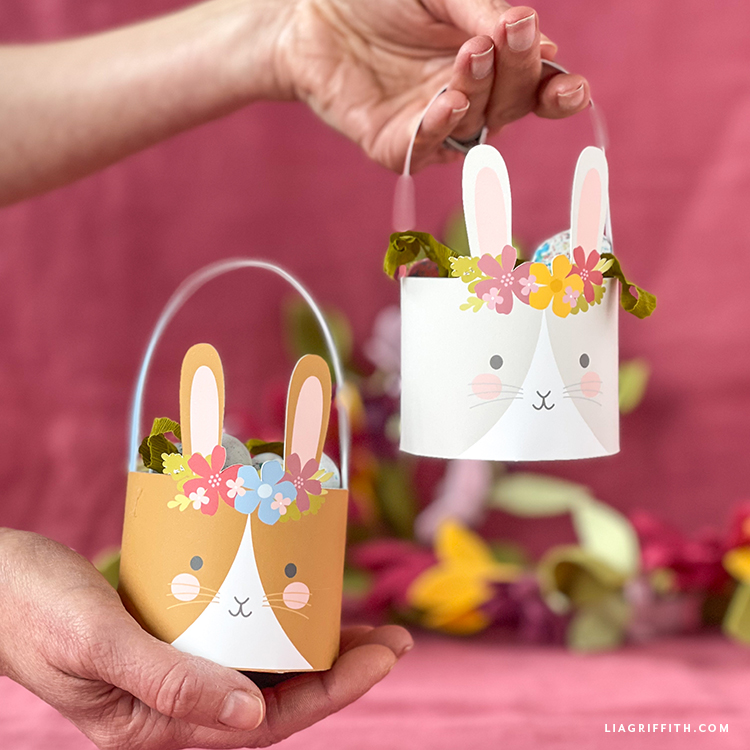 Paper Bunny Basket DIY Craft for Easter - Lia Griffith