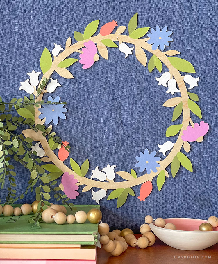 Painted Wood Spring Wreath DIY Template & Tutorial - Lia Griffith
