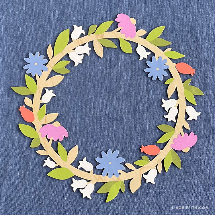 Painted Wood Spring Wreath DIY Template & Tutorial - Lia Griffith
