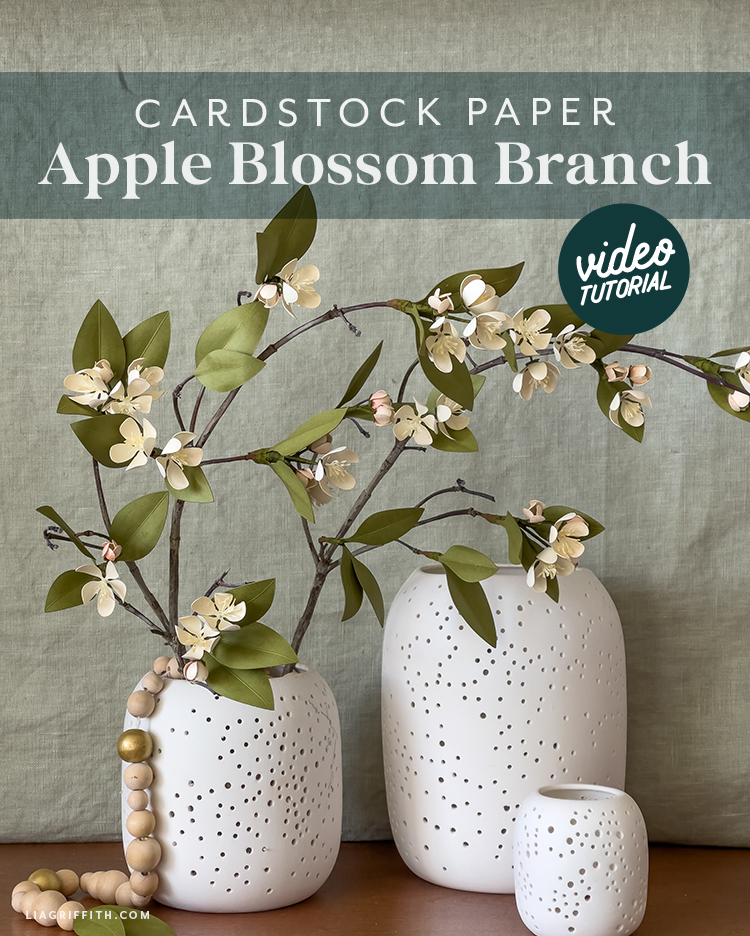 Paper Apple Blossom Branch Template & Tutorial - Lia Griffith