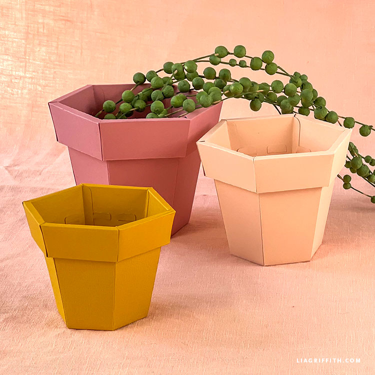 Paper Plant Pots DIY Template & Tutorial - Lia Griffith
