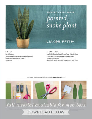 Painted Crepe Paper Snake Plant Template & Tutorial - Lia Griffith