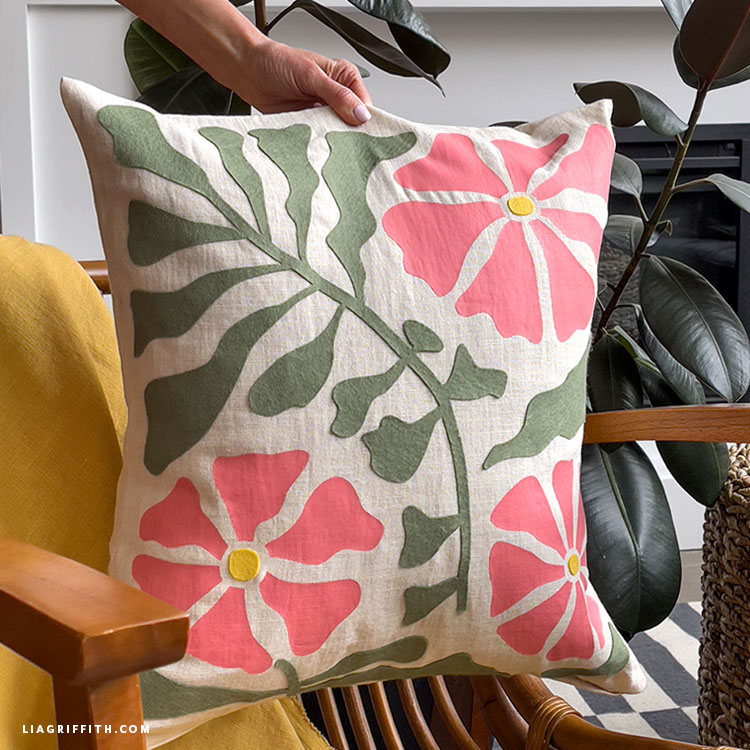Floral Pillow Cover DIY Template & Tutorial - Lia Griffith