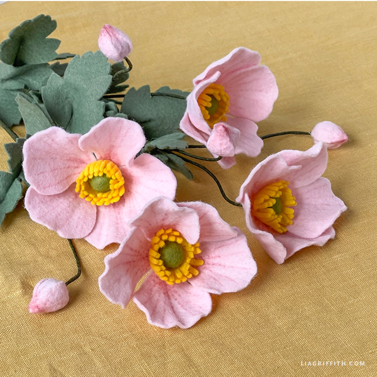 VIDEO: Felt Japanese Anemones DIY Flower Template & Tutorial - Lia Griffith
