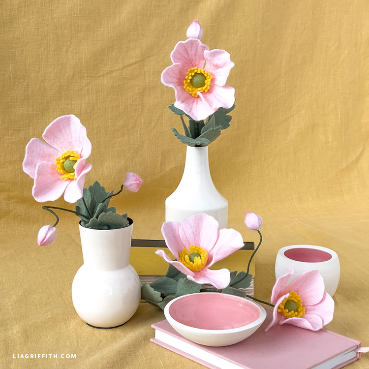 VIDEO: Felt Japanese Anemones DIY Flower Template & Tutorial - Lia Griffith
