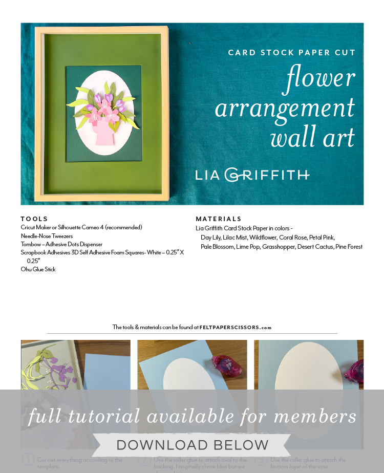 Papercut Flower Bouquet Wall Art Template & Tutorial - Lia Griffith