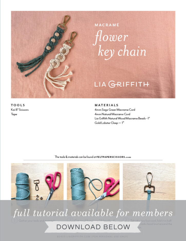 Macrame Flower Key Chain DIY Tutorial - Lia Griffith