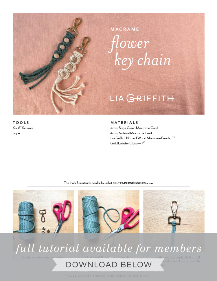 Macrame Flower Key Chain DIY Tutorial - Lia Griffith
