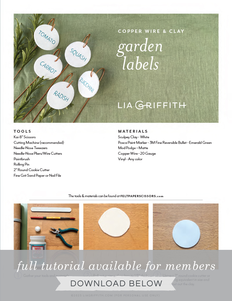 Clay Garden Labels Template & Tutorial - Lia Griffith