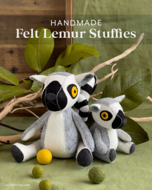 Felt Ring-Tailed Lemur DIY Template & Tutorial - Lia Griffith