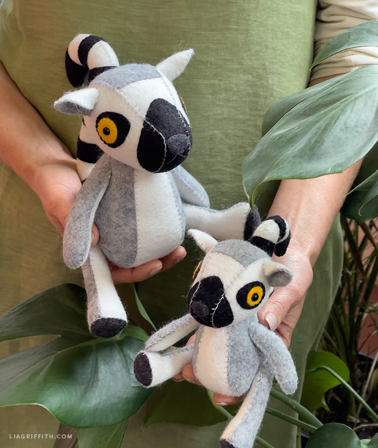 Felt Ring-Tailed Lemur DIY Template & Tutorial - Lia Griffith