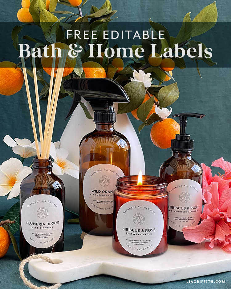 Editable Home & Bath Labels - Lia Griffith