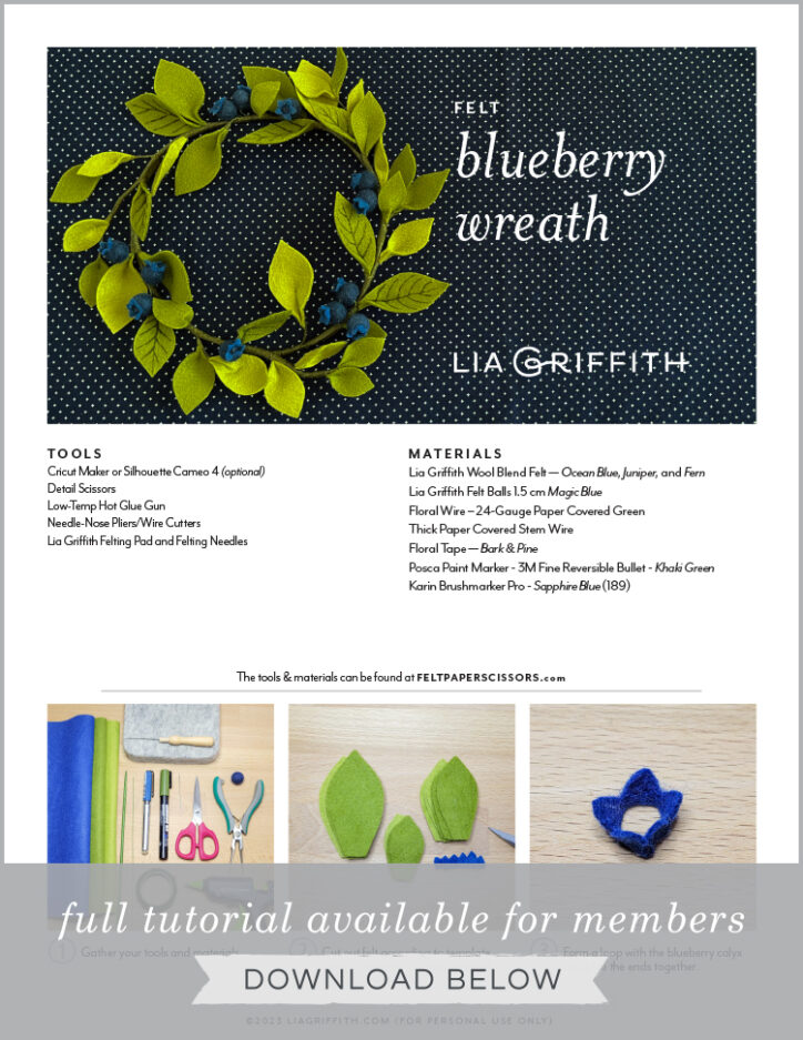 Felt Blueberry Wreath - Lia Griffith