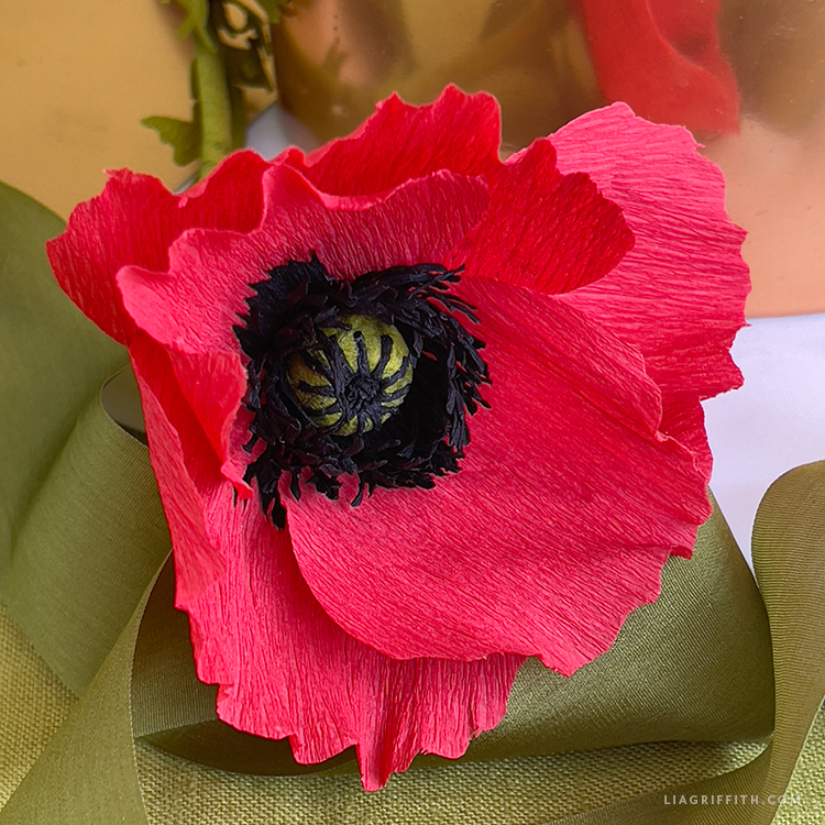 Crepe Paper Red Poppy - Lia Griffith