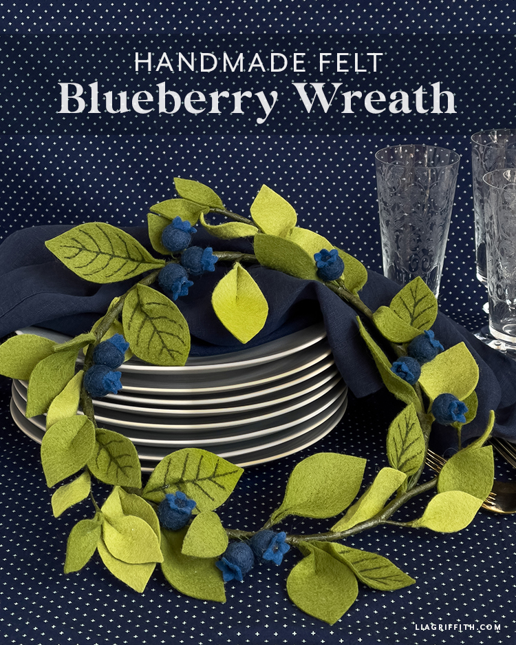 Felt Blueberry Wreath - Lia Griffith