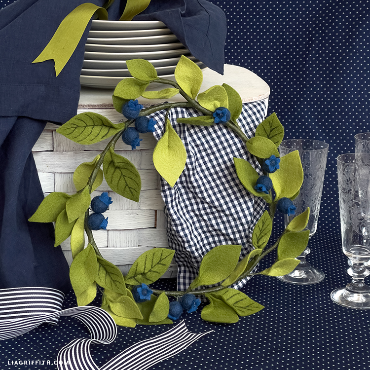 Felt Blueberry Wreath - Lia Griffith