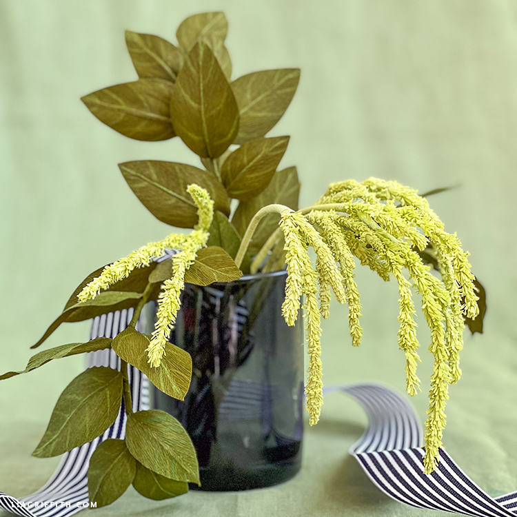 Crepe Paper Amaranth Green Tails - Lia Griffith