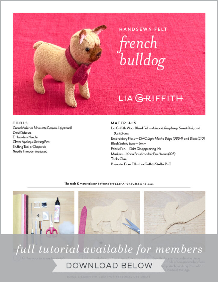 Felt French Bulldog - Lia Griffith