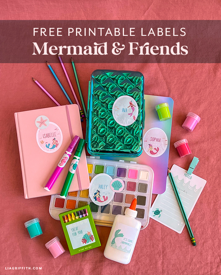 Printable Mermaid & Friends Labels - Lia Griffith