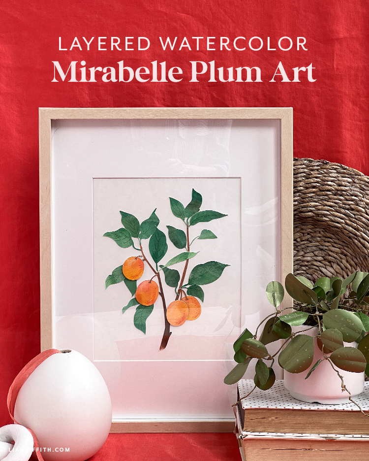 Layered Watercolor Mirabelle Plum Art - Lia Griffith