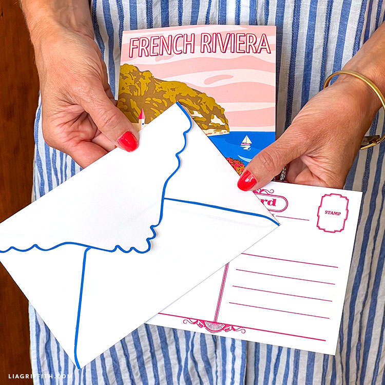 Travel Postcard & Vintage Envelope - Lia Griffith