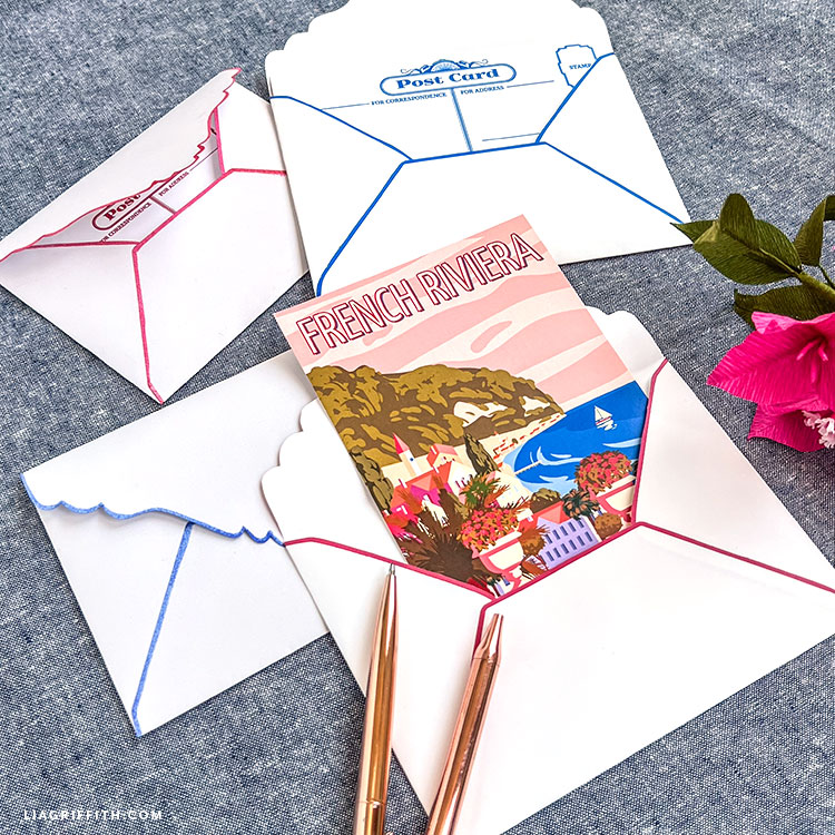 Travel Postcard & Vintage Envelope - Lia Griffith