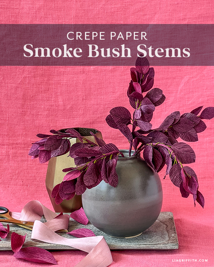 Crepe Paper Smoke Bush Stems - Lia Griffith