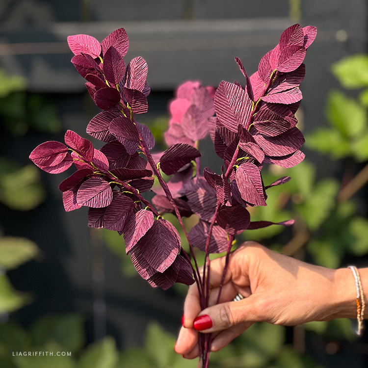 Crepe Paper Smoke Bush Stems - Lia Griffith