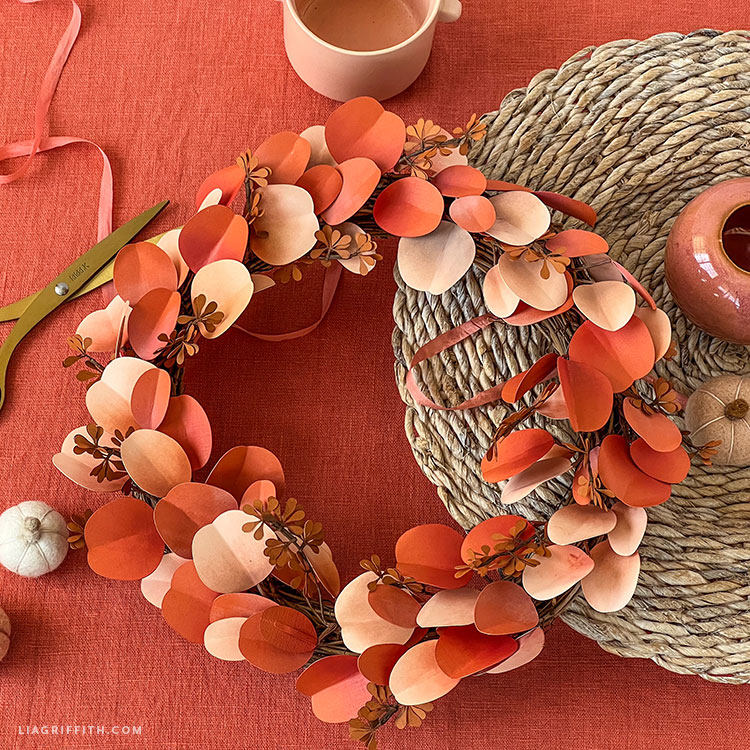 Cardstock Fall Eucalyptus Wreath - Lia Griffith