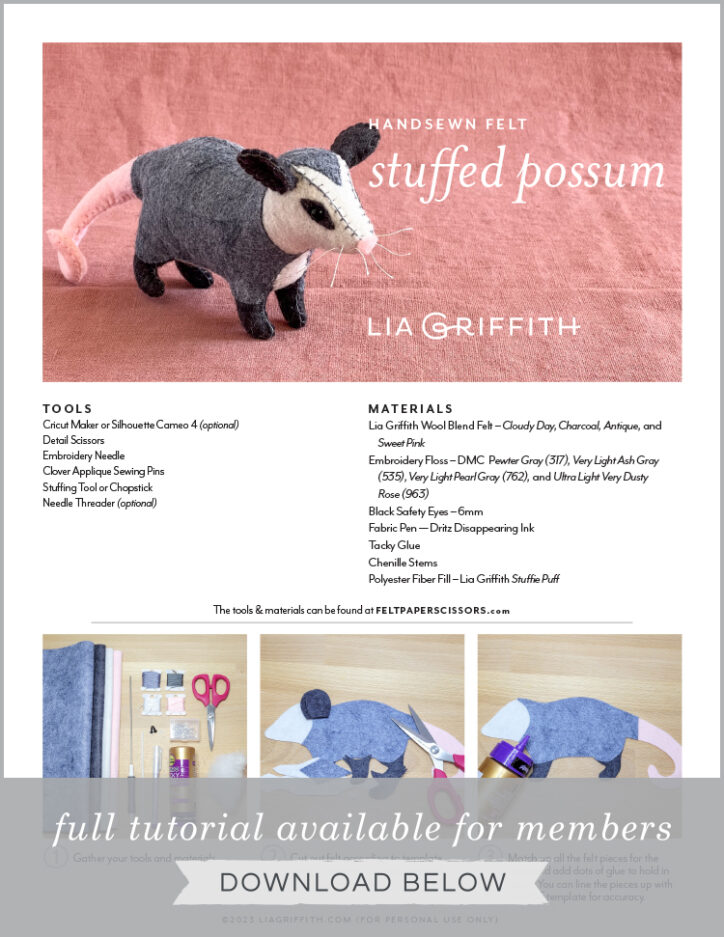 Felt Possum Stuffie - Lia Griffith